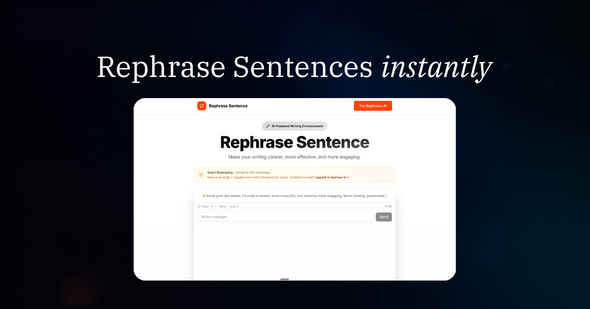 Rephrase Sentence - Transform Your Writing Instantly